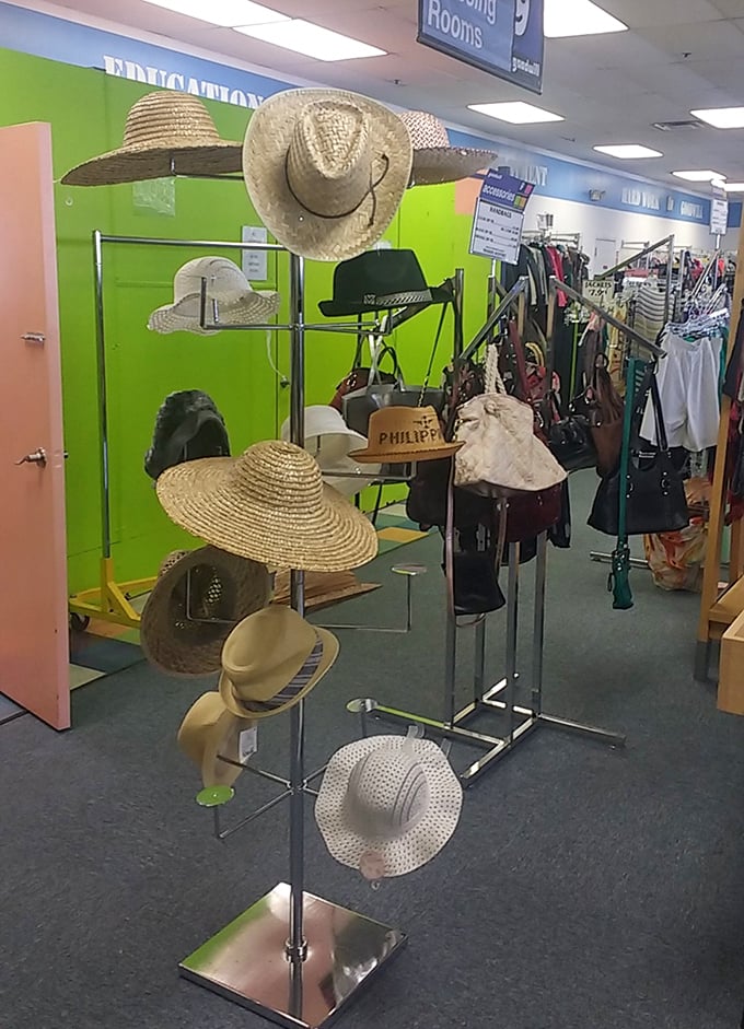 Hat's entertainment! This rotating display of headwear offers protection from both the sun and fashion emergencies at prices that won't flip your lid.