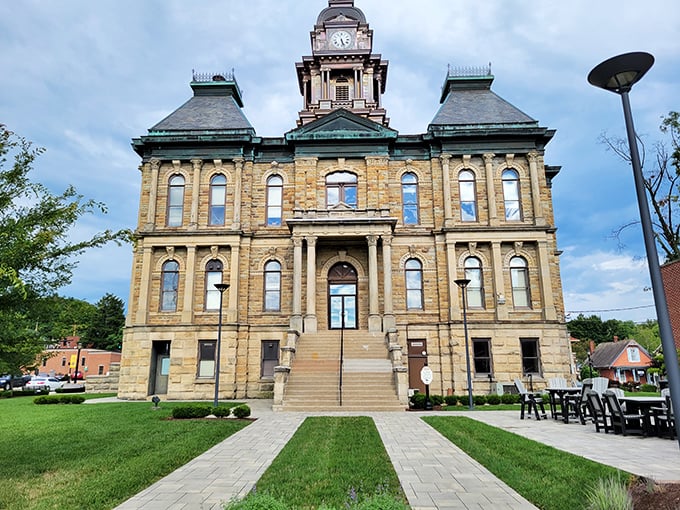 The Holmes County Courthouse stands majestically over Millersburg like a stern but loving grandparent watching over generations of local history.