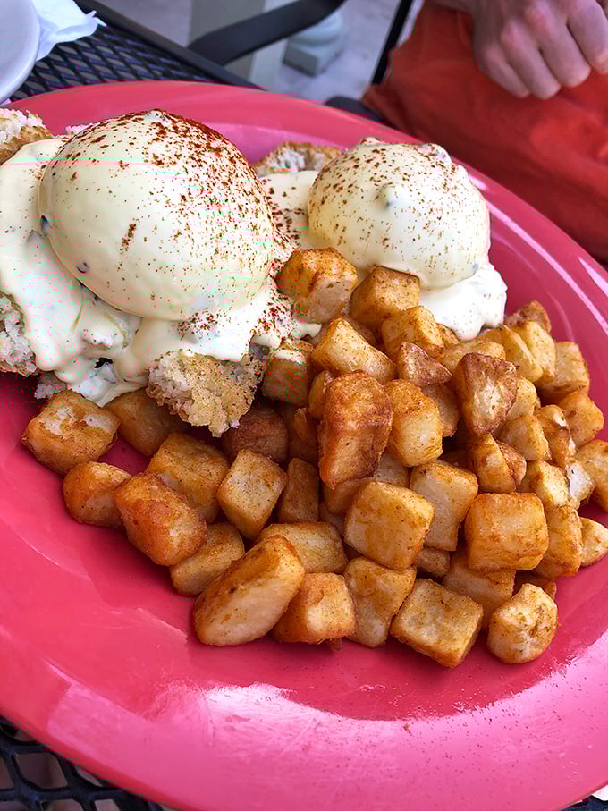 These aren't just eggs and potatoes—they're a morning masterpiece. The kind of plate that makes you realize breakfast might actually be the superior meal.