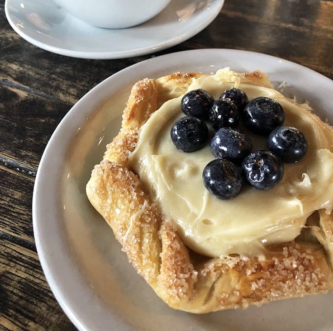 This Danish isn't just filled with cream—it's topped with it too. Like the pastry equivalent of winning the lottery twice in one day.
