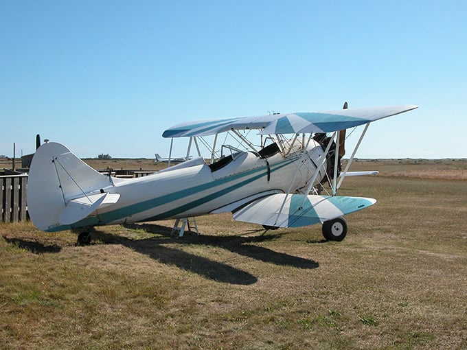 This vintage biplane at Katama Airpark looks ready for its Indiana Jones moment—just add leather jacket, fedora, and an unreasonable fear of snakes.