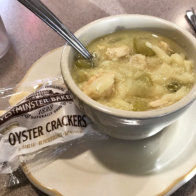 A bowl of chicken soup that whispers "comfort" with every spoonful—proof that Christo's knows lunch deserves the same love as breakfast.