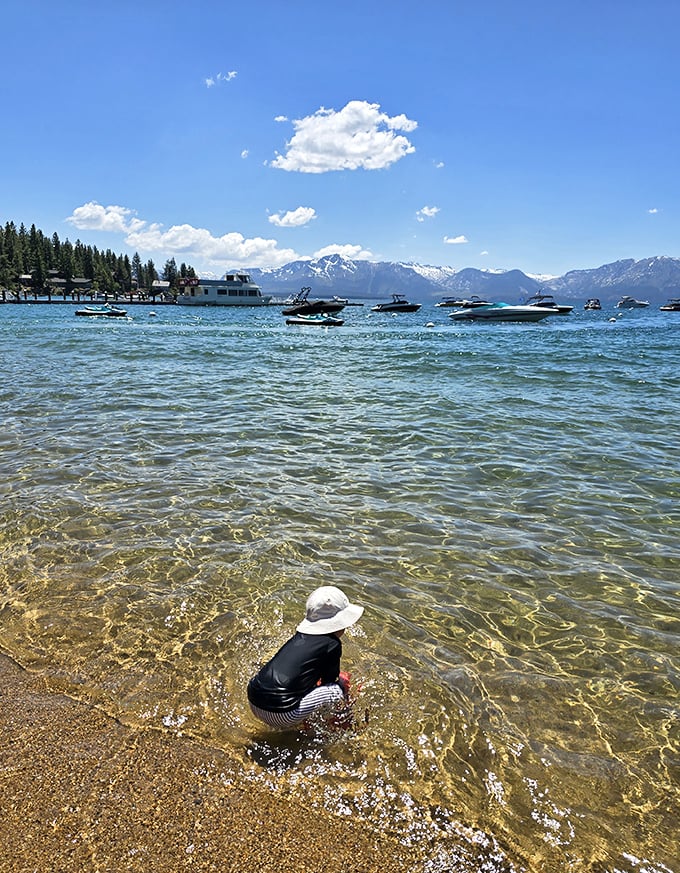 When the water's this clear, even little ones can watch fish swimming below like they're visiting nature's aquarium.