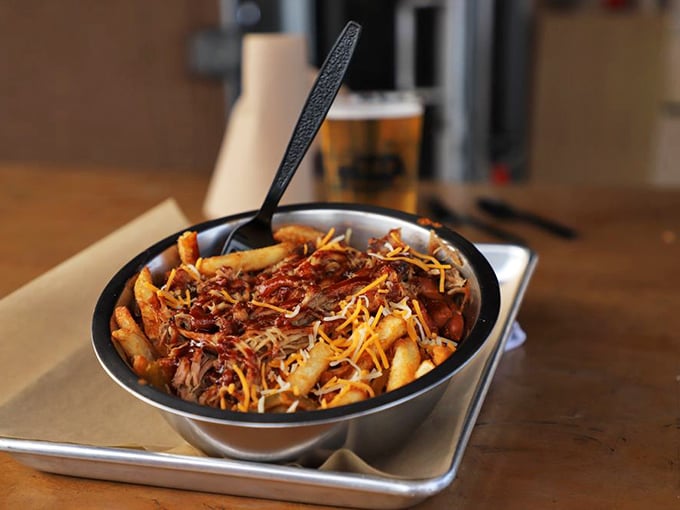 Loaded fries piled high with pulled pork and cheese – because regular fries are for people with more willpower.
