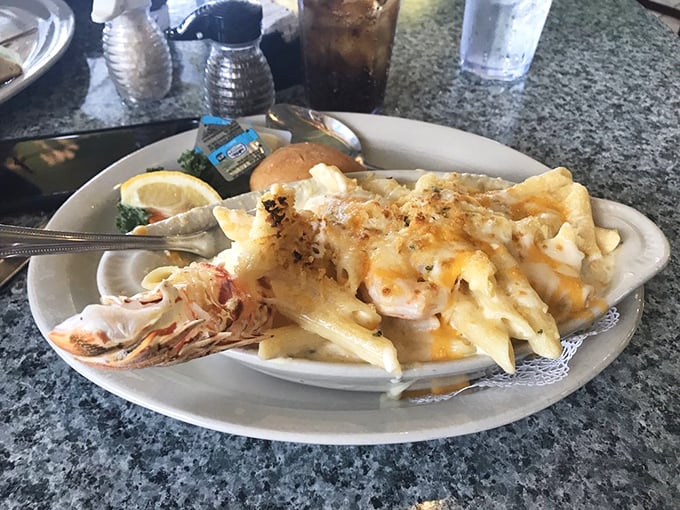 Lobster mac and cheese: where comfort food puts on its fancy pants and still manages to give you a warm, cheesy hug.