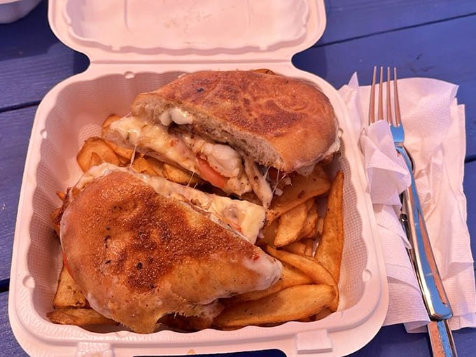 The sandwich that launched a thousand road trips. Layers of seafood and slaw between perfectly grilled bread—Florida's answer to comfort food.