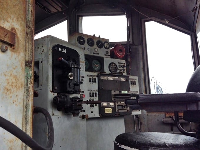 The engineer's control panel—a symphony of gauges, switches and levers that once controlled tons of thundering steel across America's landscape.