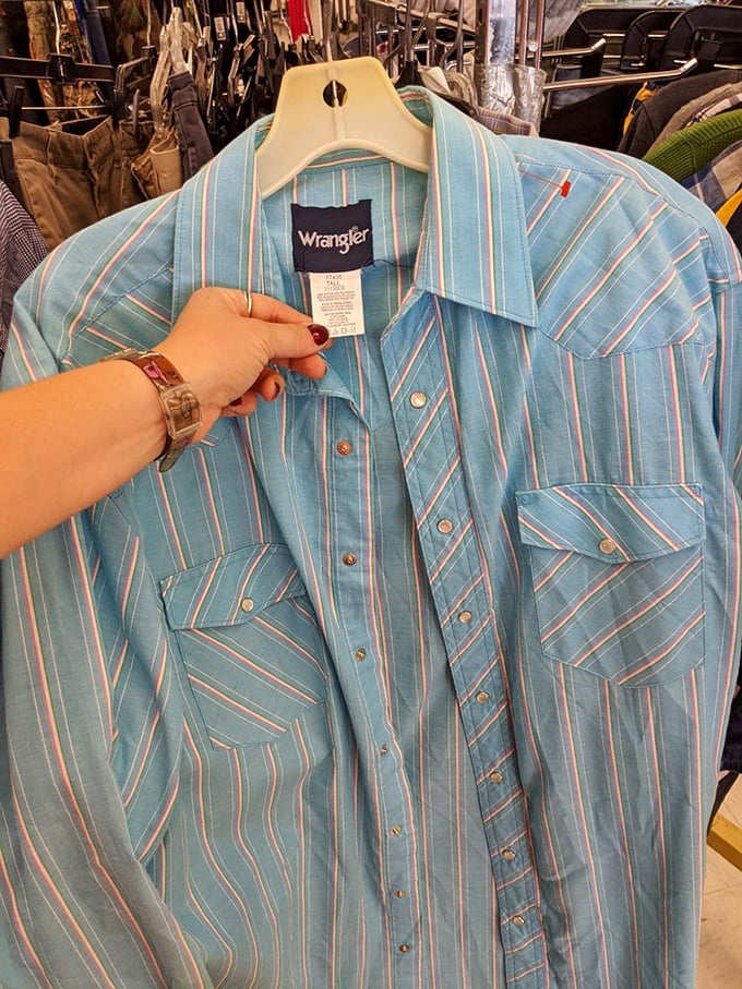 This Wrangler pearl-snap shirt isn't just clothing—it's a time machine to when country music still featured actual guitars.