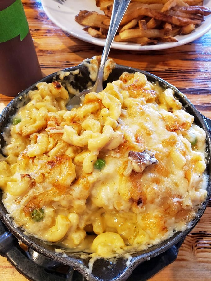 Mac and cheese that's achieved celebrity status—bubbling, gooey, and ready for its close-up on your Instagram feed.