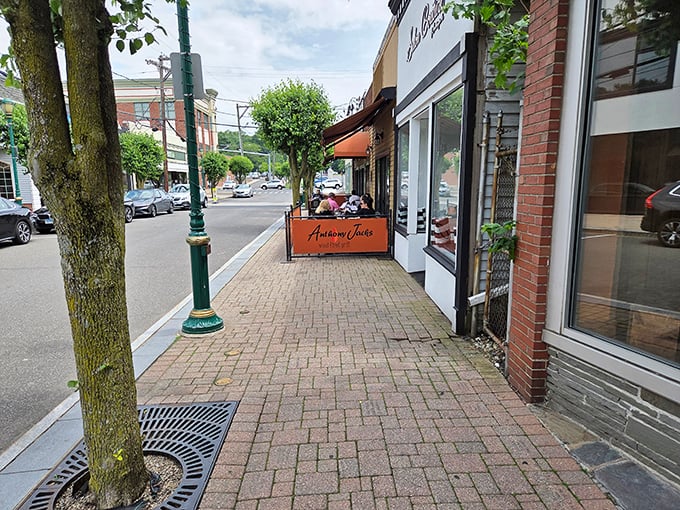 Main Street's brick sidewalks invite leisurely strolls past local shops—window shopping counts as entertainment when you're budgeting wisely.