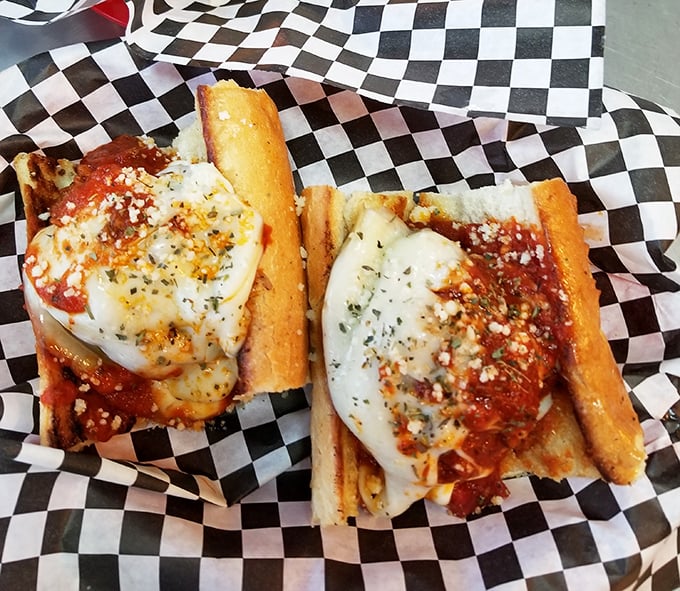Meatball sandwich that would make any Italian grandmother nod in approval – comfort food that speaks the universal language of "mmmmm."