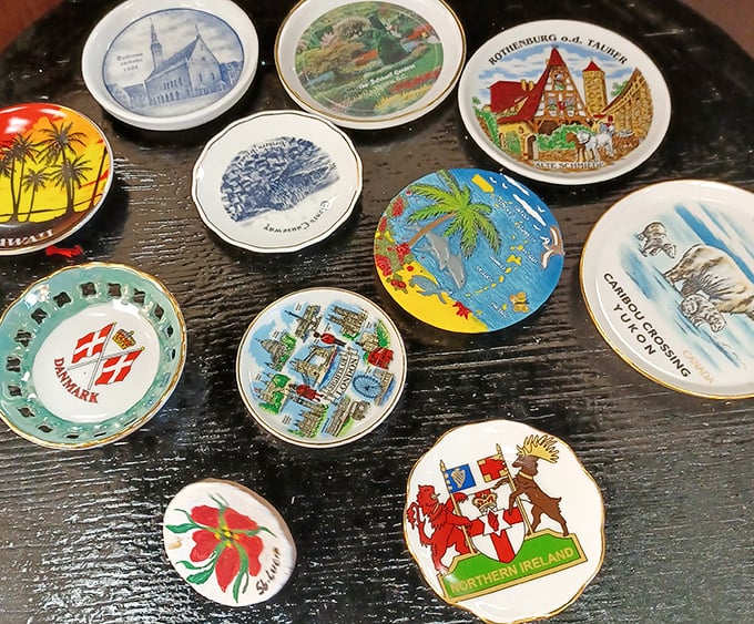 Tiny global ambassadors for your curio cabinet. Each miniature plate tells the story of someone's travels—now they can tell yours.