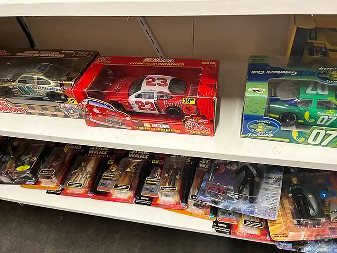 NASCAR memorabilia and Star Wars figures: the ultimate man-cave starter kit for guys who still remember when both were revolutionary.