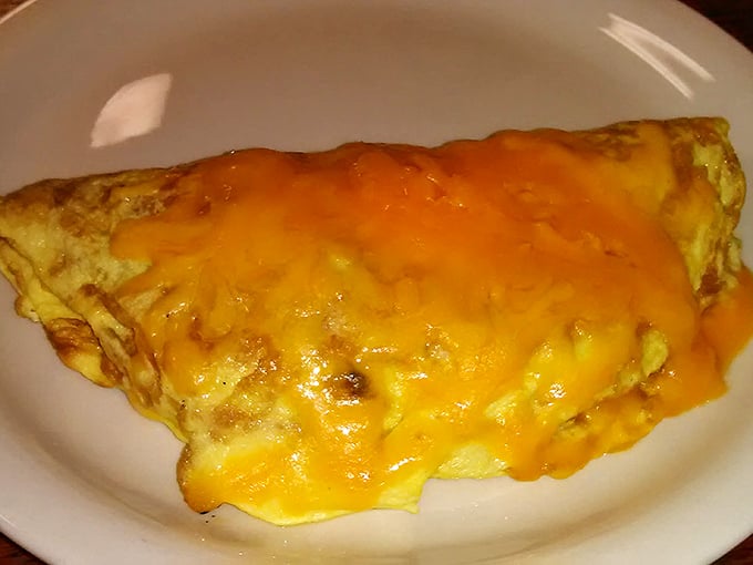 This isn't just an omelet; it's a cheese-draped sunrise on a plate. Simple ingredients transformed into morning magnificence.