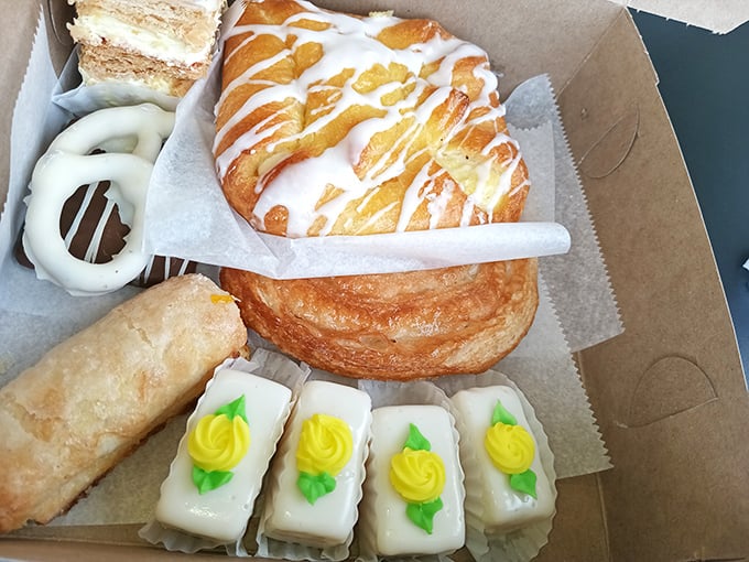 The bakery box of dreams—where Danish pastries, petit fours, and eclairs gather for what might be the world's most delicious party.