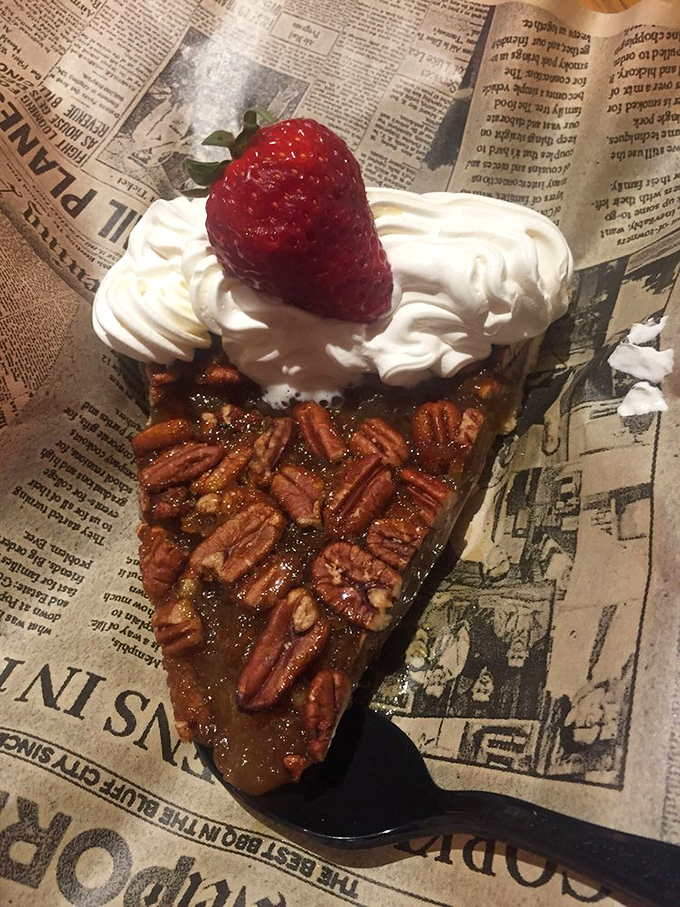 Pecan pie that makes you understand why Southerners talk slower—they're savoring desserts that deserve their own moment of silence.