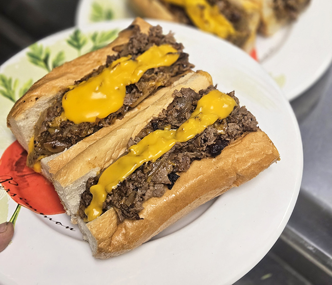 Philly pride meets Vegas appetite in this cheesesteak that doesn't apologize for its decadence – yellow cheese dripping over perfectly chopped beef.