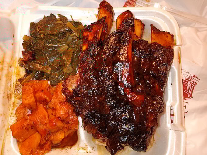 Ribs, candied yams, and greens—a plate so beautiful it deserves its own exhibition at the Detroit Institute of Arts.