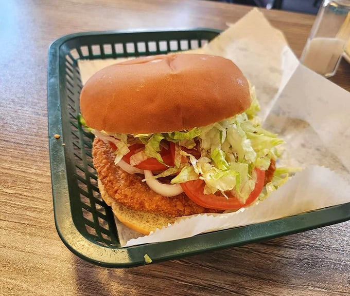 This breaded pork tenderloin sandwich is the Midwest on a bun—crispy, substantial, and completely unapologetic about its delicious simplicity.