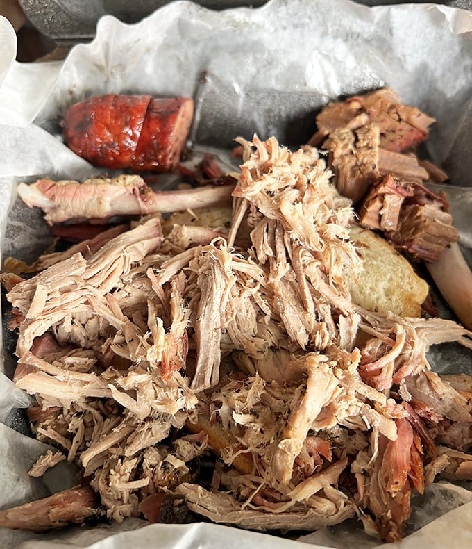 Pulled pork perfection—tender strands of smoky goodness ready for a sandwich, a fork, or honestly, just your eager fingers. No judgment here.