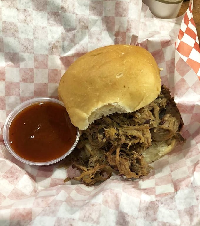 When pulled pork achieves this level of tender perfection, the only appropriate response is a moment of reverent silence followed by uncontrollable happy noises.