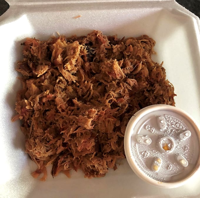 Pulled pork so tender it practically pulled itself – paired with a sauce cup that's begging to be emptied.