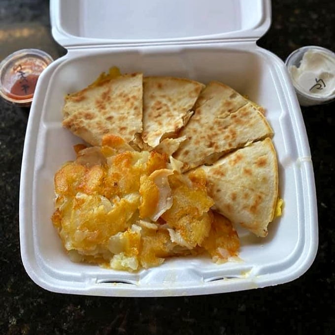 Takeout that travels well but won't last long. These quesadillas have a way of disappearing before you reach the driveway.