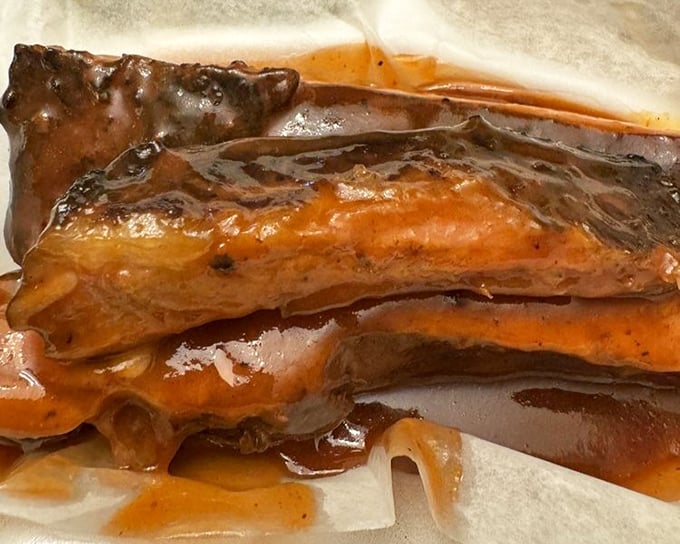 When barbecue sauce drips down your arm, you know you're doing something right. These ribs don't just fall off the bone—they leap.