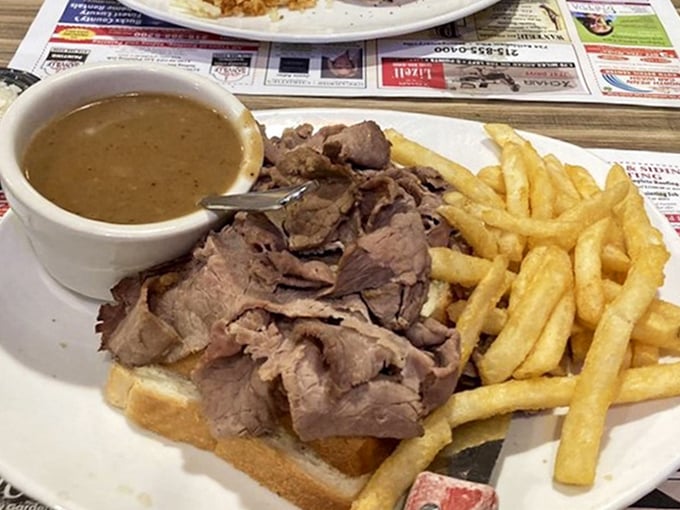 A roast beef sandwich that doesn't just speak to your hunger—it writes poetry to it, with gravy as the passionate closing verse.