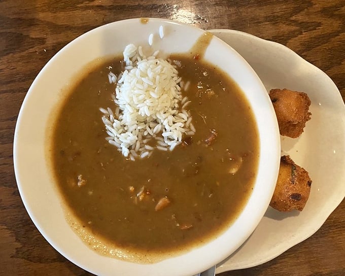 This isn't just gumbo – it's Gulf Coast history in a bowl. That rich roux with rice tells stories generations old.