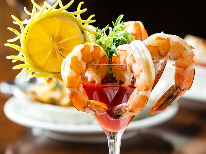 Classic shrimp cocktail served the right way – cold, fresh, and ready to start your meal properly.