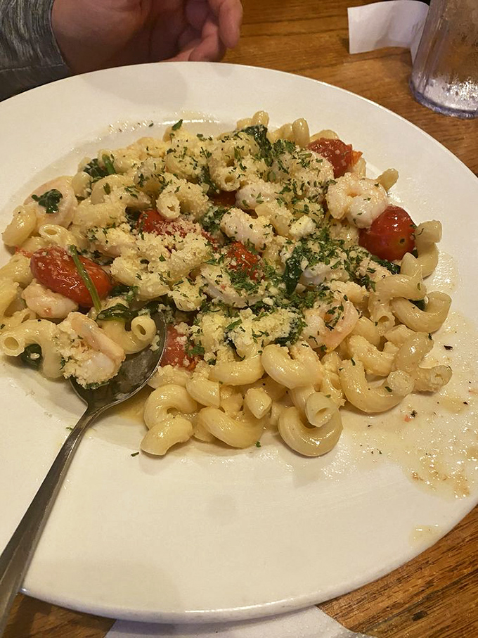 Pasta perfection that proves seafood and comfort food aren't mutually exclusive—they're soulmates waiting to be introduced.