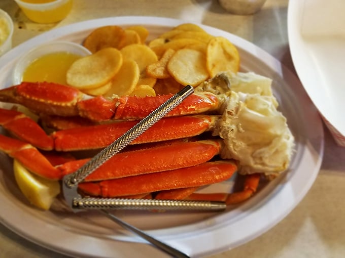 Snow crab legs: nature's way of making you work just hard enough for a reward that's absolutely worth it. Those sea chips aren't just sidekicks—they're essential butter sponges.