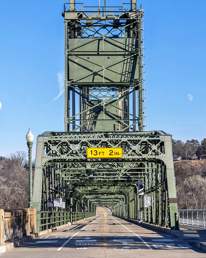 The Stillwater Lift Bridge stands as an engineering marvel and Instagram darling—its green steel frame creating a geometric pathway between Minnesota and Wisconsin.