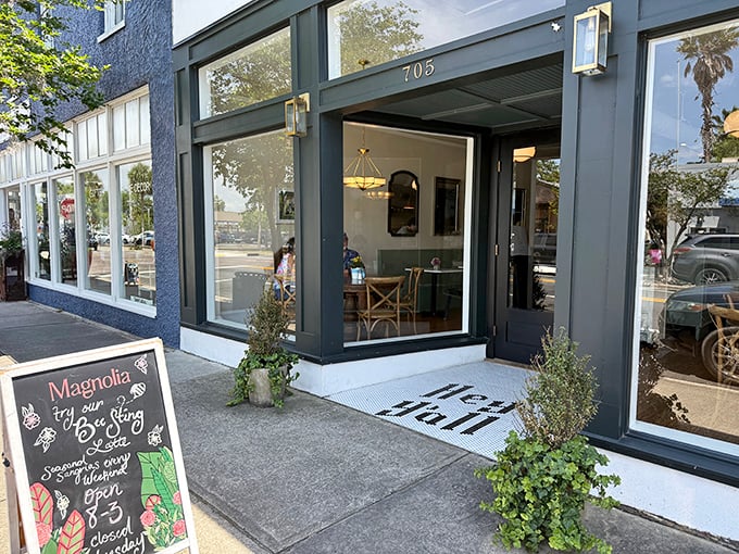 Magnolia Café's welcoming entrance promises the kind of hometown breakfast where they remember how you like your eggs after just one visit.