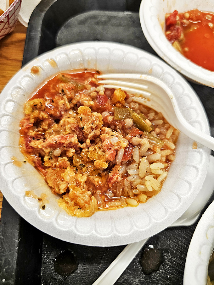 The hash and rice – South Carolina’s comfort classic – ladled up with rich tomato gravy and plenty of flavor in every bite.