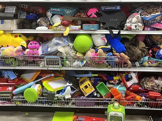 The toy section – where childhood memories are stacked higher than a Jenga tower and twice as colorful.