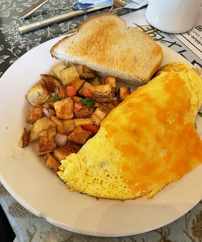 Eggs and cheese unite in perfect harmony, like the breakfast equivalent of Simon and Garfunkel—familiar yet somehow always fresh.
