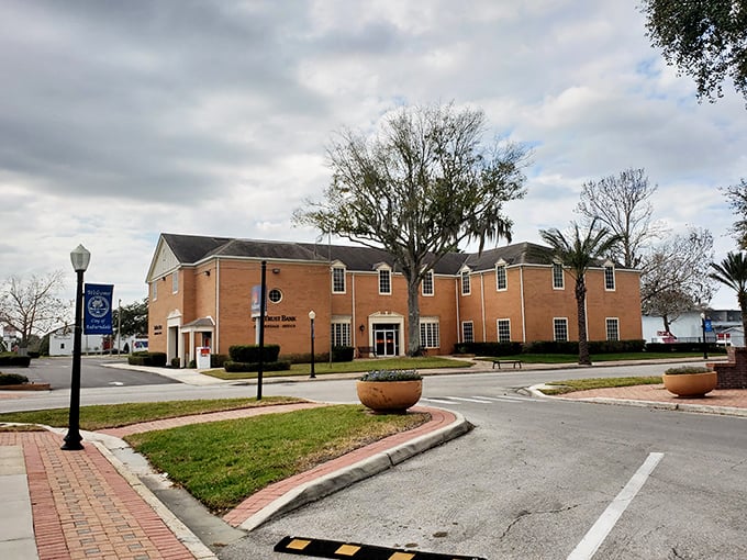 Banking in Auburndale comes with sidewalks, shade trees, and architecture that reminds you when buildings were built to impress, not just exist.