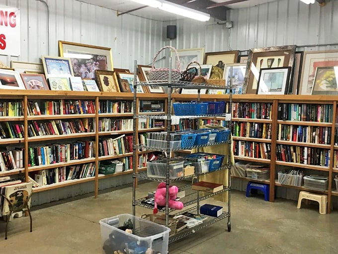 The book section rivals small-town libraries, with enough reading material to survive both power outages and internet apocalypses.