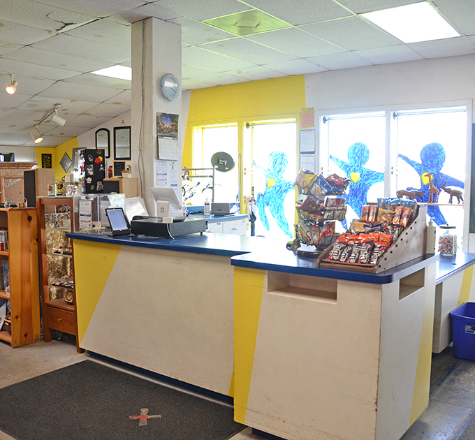 The nerve center of Encore operations—complete with candy display because treasure hunting works up an appetite for chocolate.