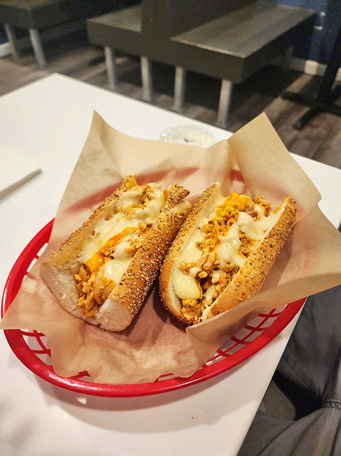 The chicken cheesesteak—proof that poultry can play in the big leagues of sandwich artistry when treated with proper respect.