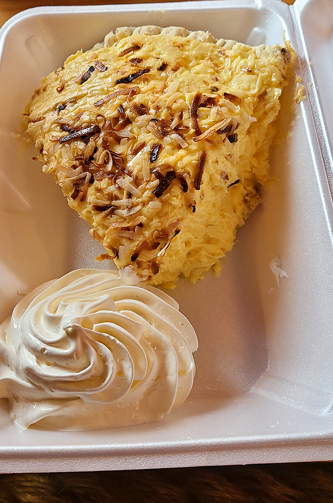 This coconut cream pie isn't just dessert; it's the sweet finale your taste buds have been rehearsing for all meal long.