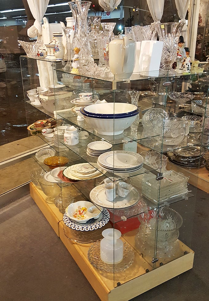 Crystal and china displayed with unexpected elegance. Grandma's fancy dinnerware gets a second chance to shine at your next dinner party.