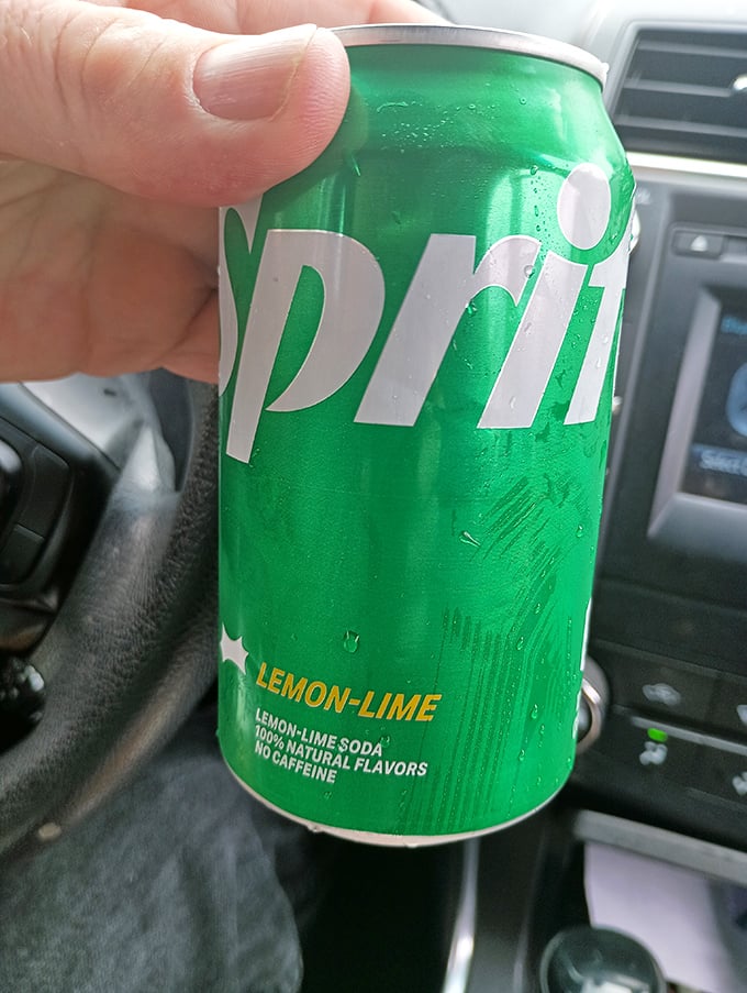 A cold Sprite – the unsung hero of fish and chips pairings. Sometimes the simplest accompaniment is exactly what you need.
