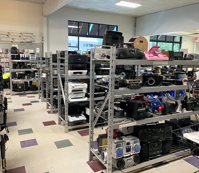 Audio equipment heaven for the budget-conscious audiophile. One person's outdated tech is another's vintage sound system waiting to be rediscovered.