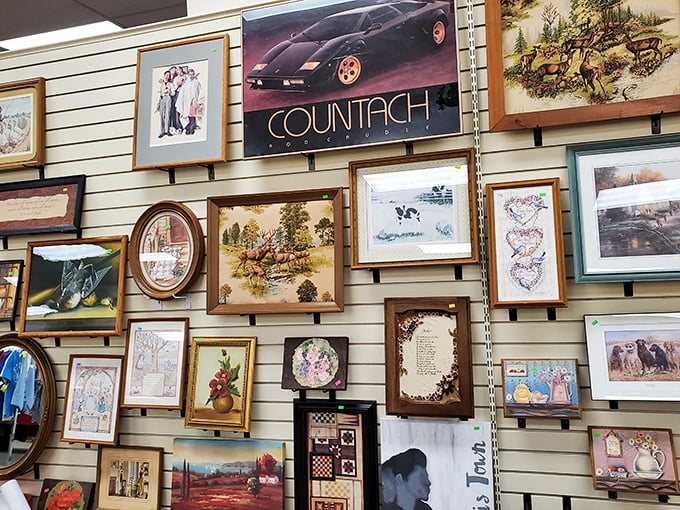 Wall art for every taste—from Lamborghinis to landscapes, proving one person's "what was I thinking?" becomes another's perfect find.