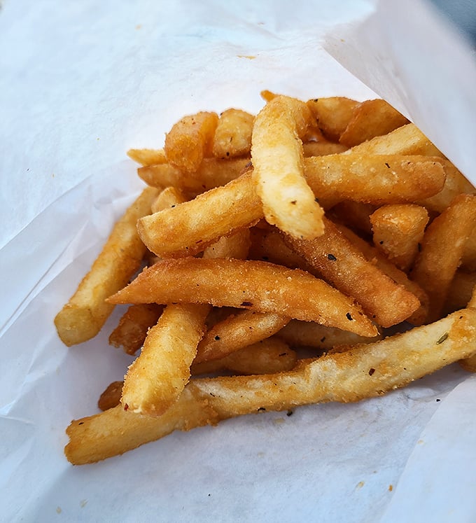 These aren't just fries—they're golden potato soldiers, perfectly seasoned and ready to march straight into the hall of comfort food fame.