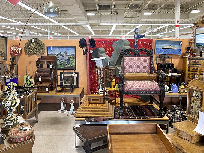 Furniture that's survived longer than most marriages sits proudly on display. They just don't make 'em like this anymore, folks.