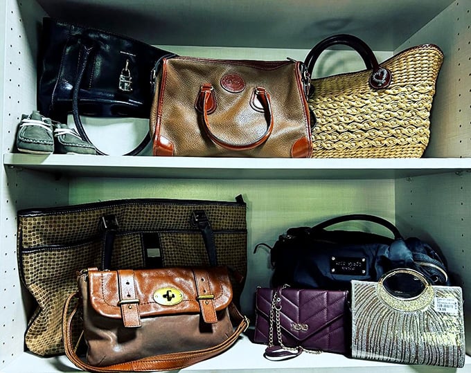 Designer bags without designer prices—these leather beauties have plenty of life left to carry your essentials and perhaps a thrift store find or two.